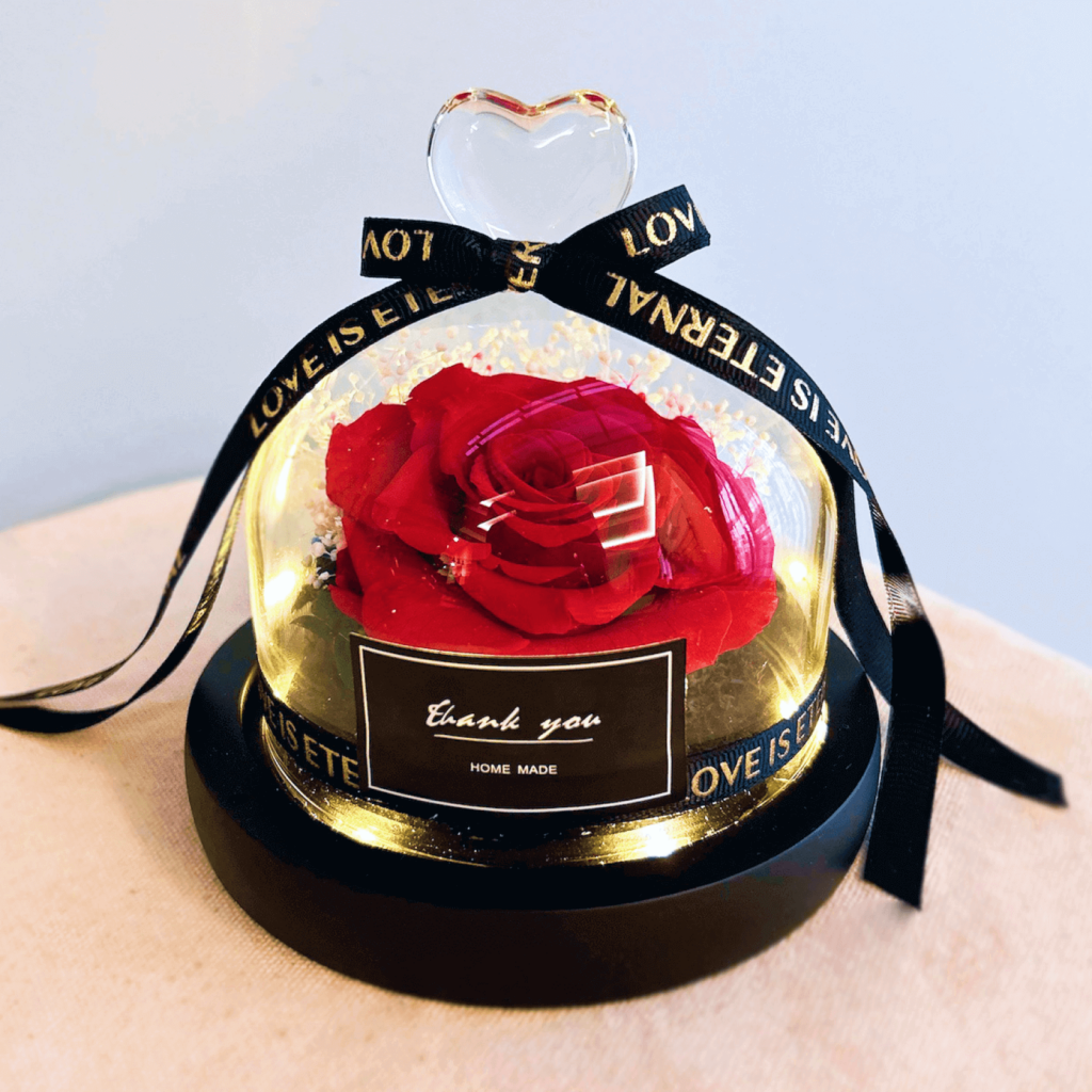 Crimson Red Petite Preserved Flower Dome - Blissbies SG