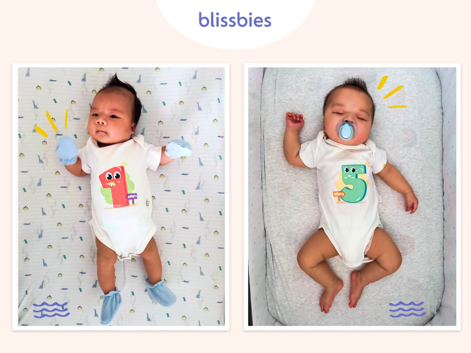 Baby 12-Month Milestone Rompers [5 Design Options & Customisable with ...